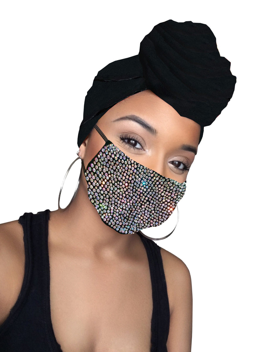 Rhinestone Diamond Bling mask (Mask Only) – Glamorous Chicks Headwraps