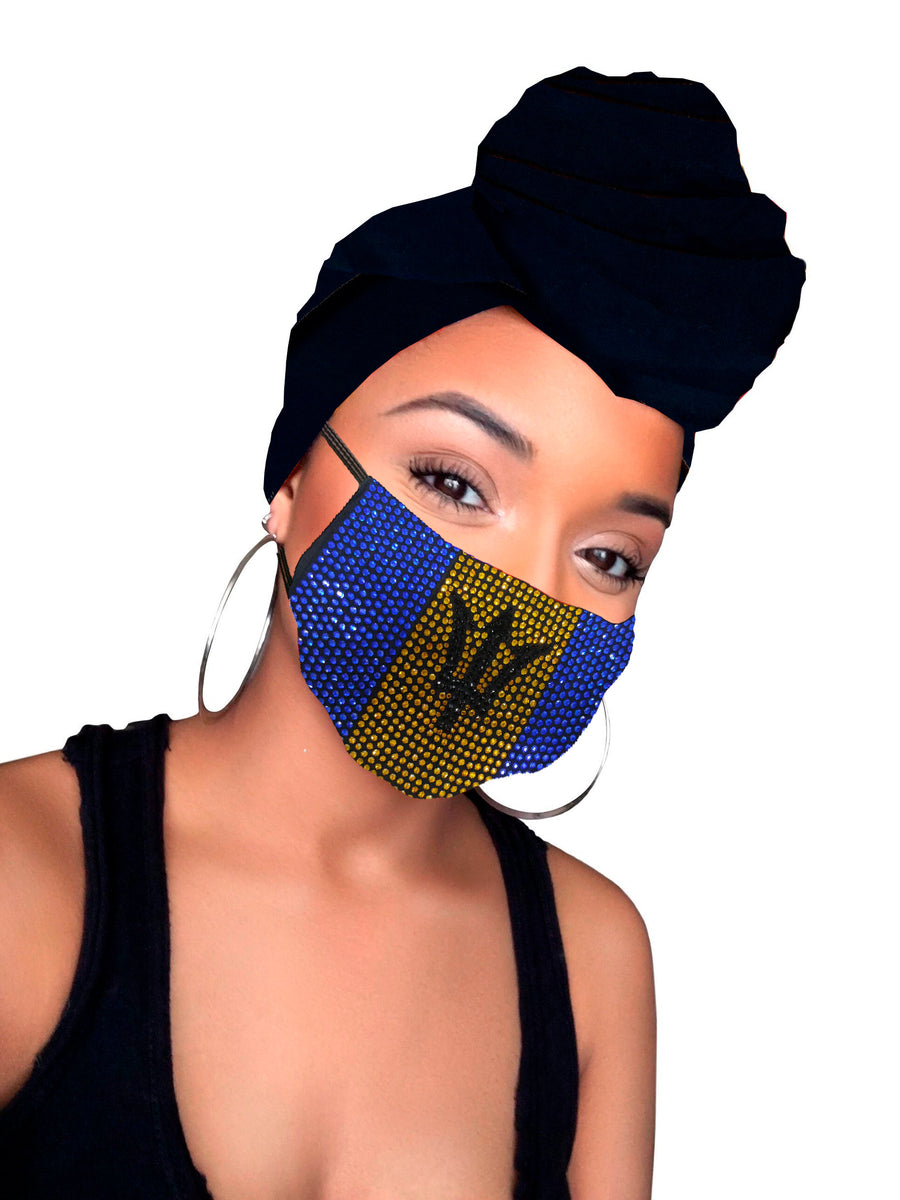 Barbados Face Mask ONLY – Glamorous Chicks Headwraps